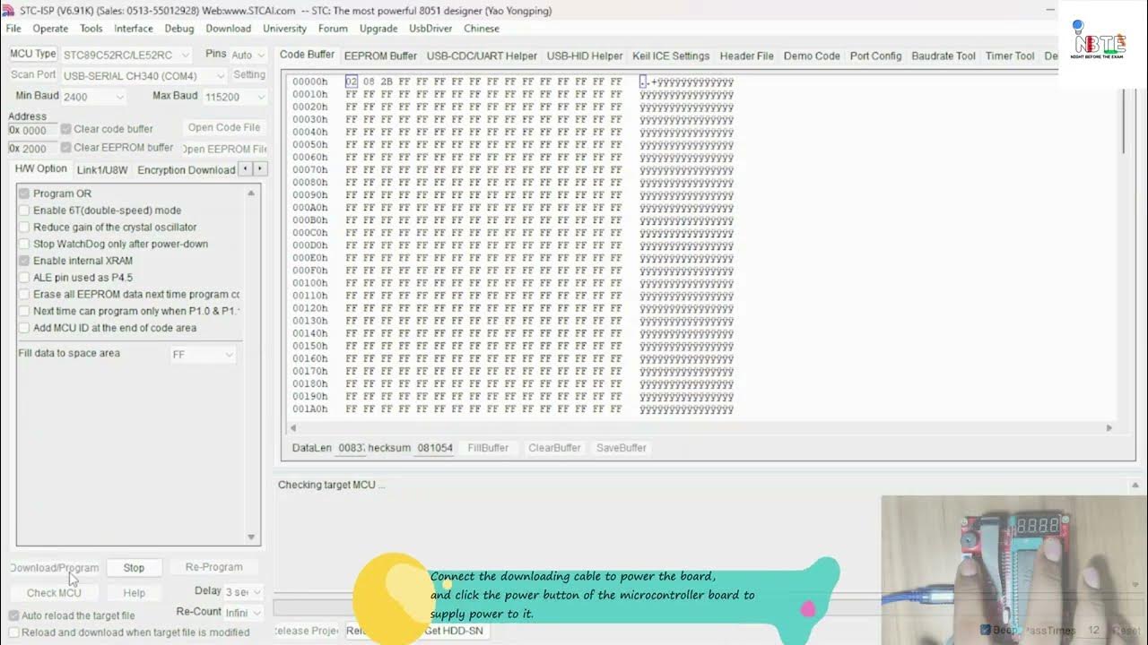 How to upload program in 8051 microcontroller ll 8051 development kit ll STC-ISP - YouTube