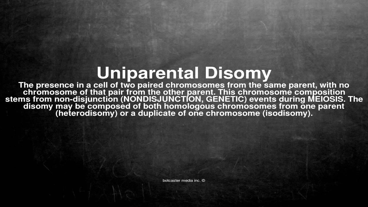 Medical vocabulary: What does Uniparental Disomy mean - YouTube