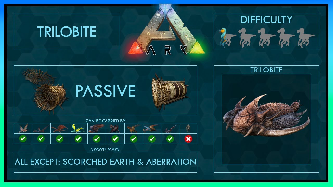 Trilobite 1min Tame + Abilities | Full Guide + Trap | Ark - YouTube