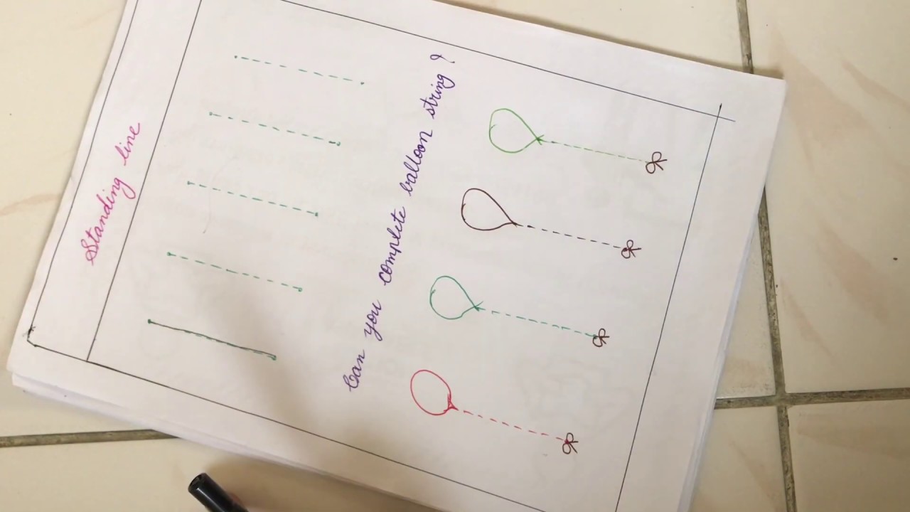 Activity worksheets of standing line sleeping line slanting line and ...