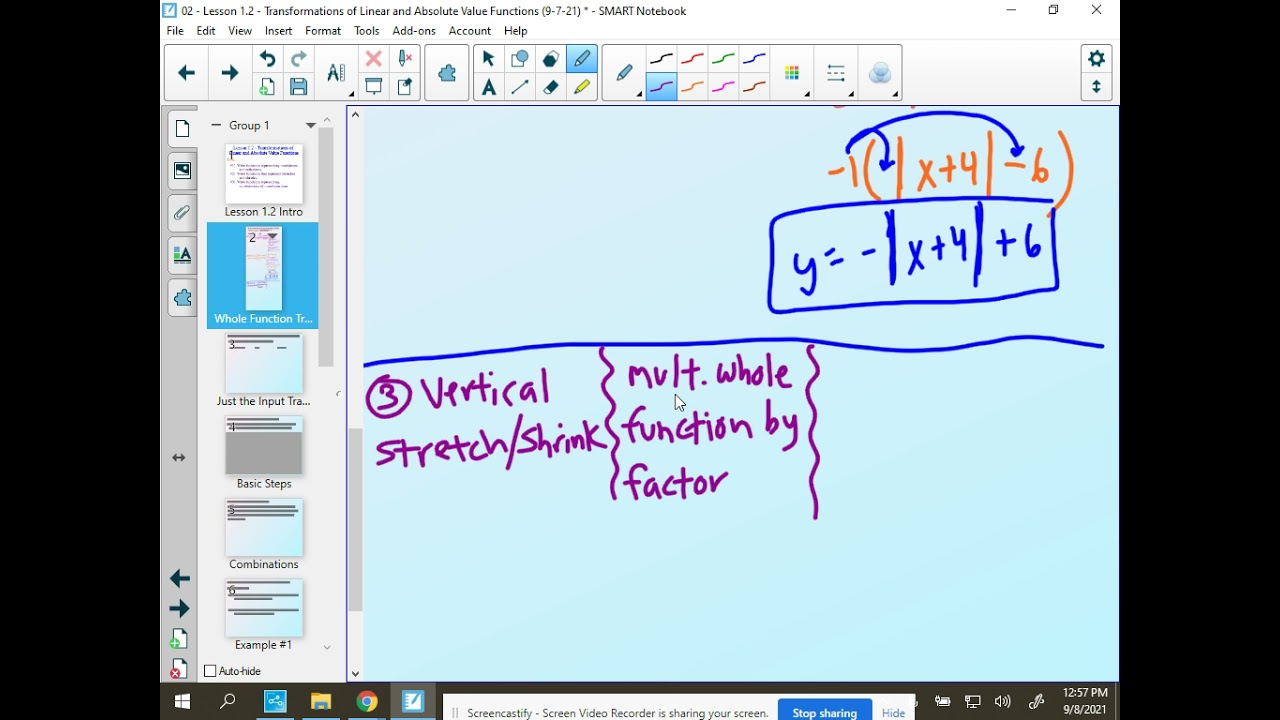 Notes Lesson 1 2 Transformations Of Linear And Absolute Value Notes Lesson 1 2 Transformations Of Linear And Absolute Value