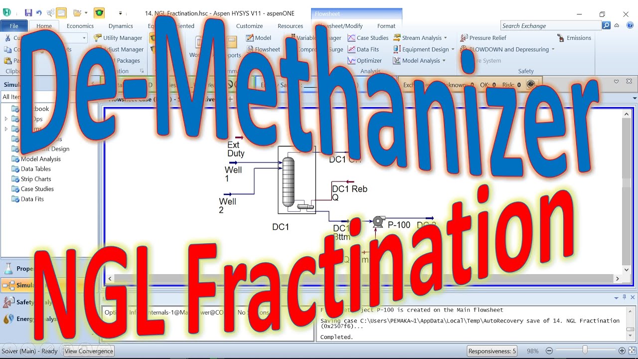 #14. Tutorial Aspen Hysys - De Methanizer (NGL Fractination) - YouTube