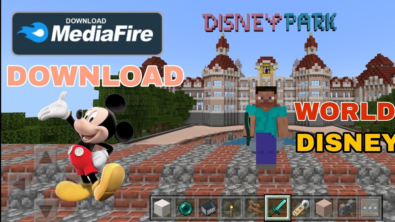 DISNEYLAND IN MINECRAFT PE|| MOD DISNEYLAND|| - YouTube