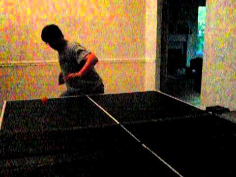 Table tennis forehand drive drill (slow motion) against heavy backspin ...