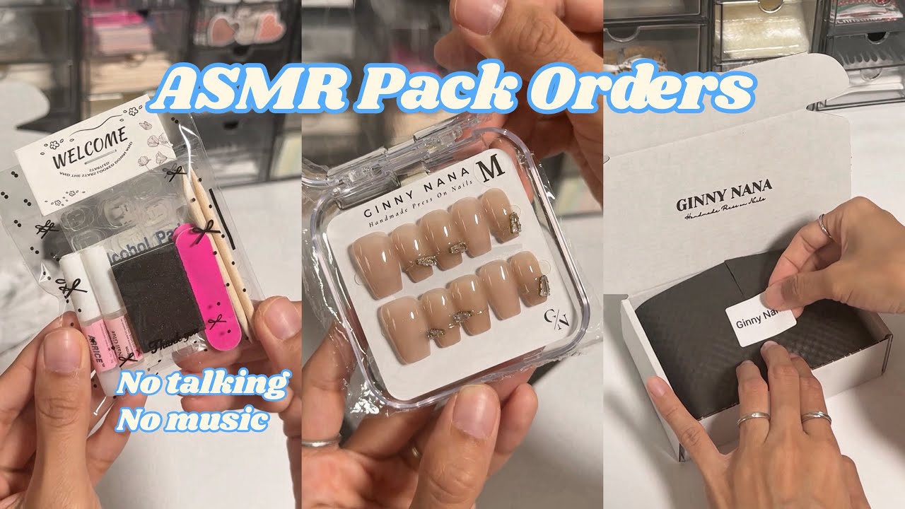 ASMR Pack Orders with Ginny | Most Romantic Nails EVER!! Got Rings on ...
