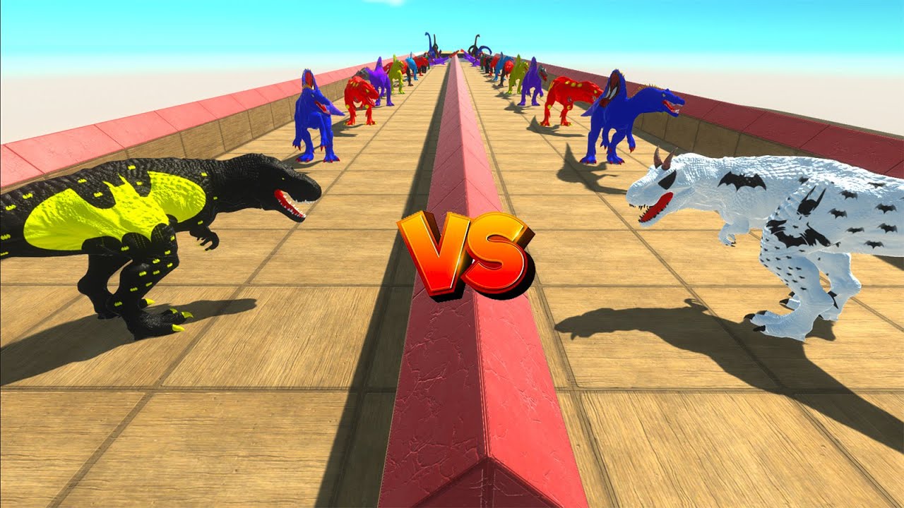WHITE BATMAN T-REX vs BLACK BATMAN T-REX DEATH MATCH - Animal Revolt ...