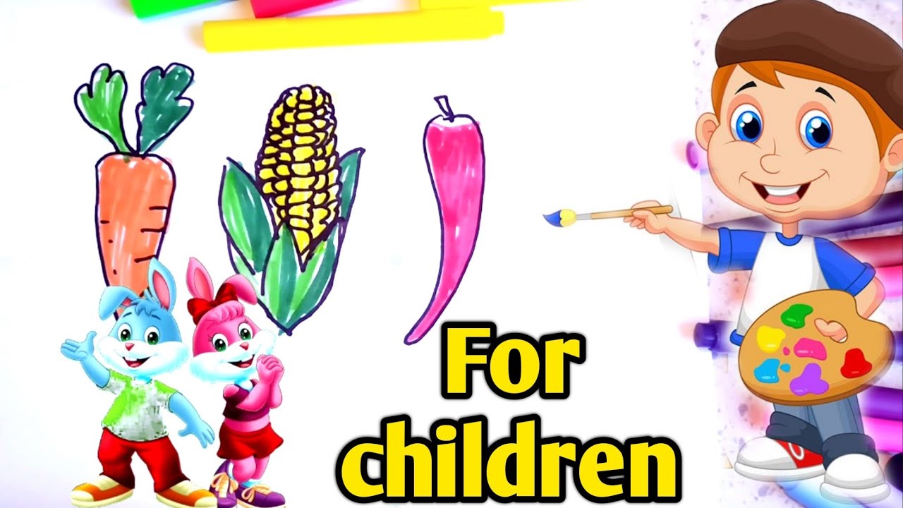 Mevalar va Sabzavotlar rasmini chizish // How to Draw Vegetables and ...