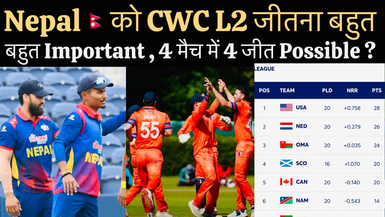 Nepal Need Win In All Matches Of CWC L2 , Is It Possible For Nepal To ...