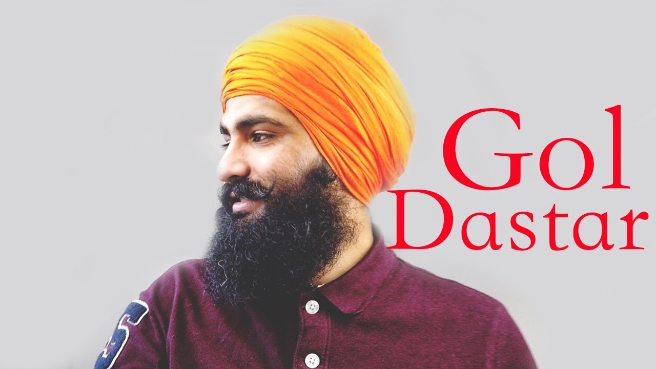 How To Tie Gol Dastar ( ਗੋਲ ਦਸਤਾਰ ) in 2 mins Tutorial - PunjabiBeardos - YouTube