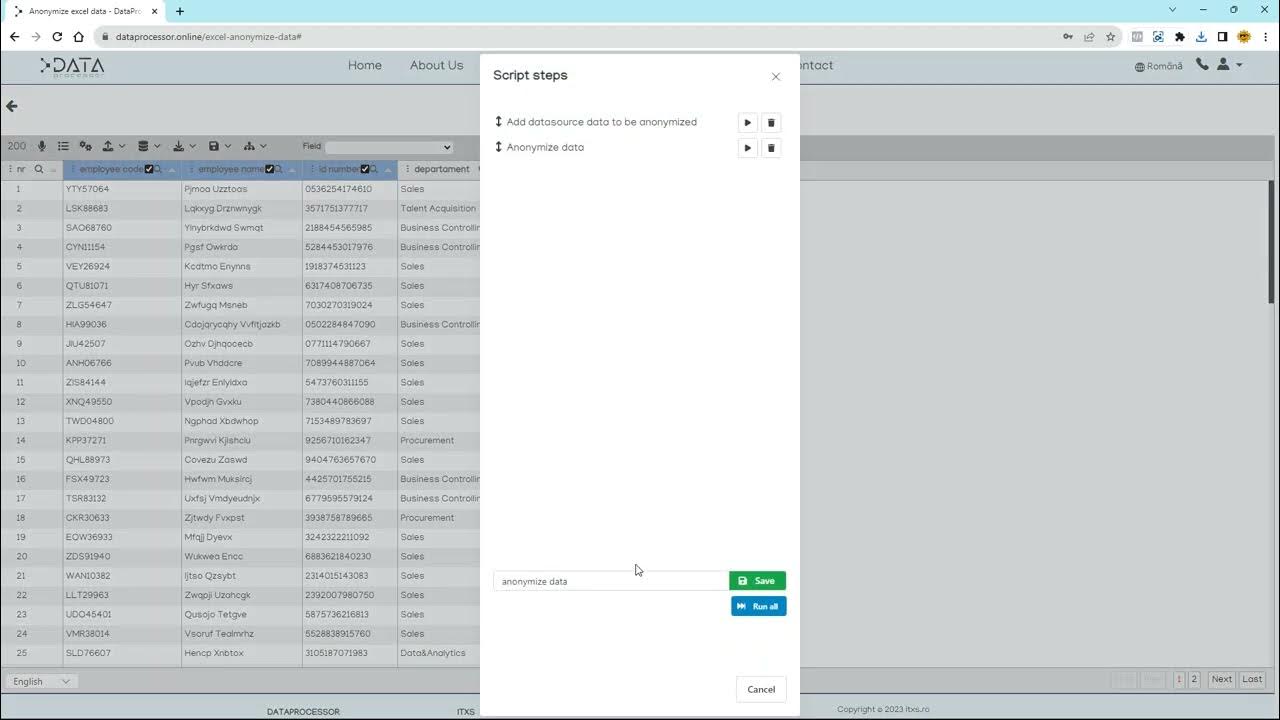 Anonymize excel data with Data Processor very easy! - YouTube