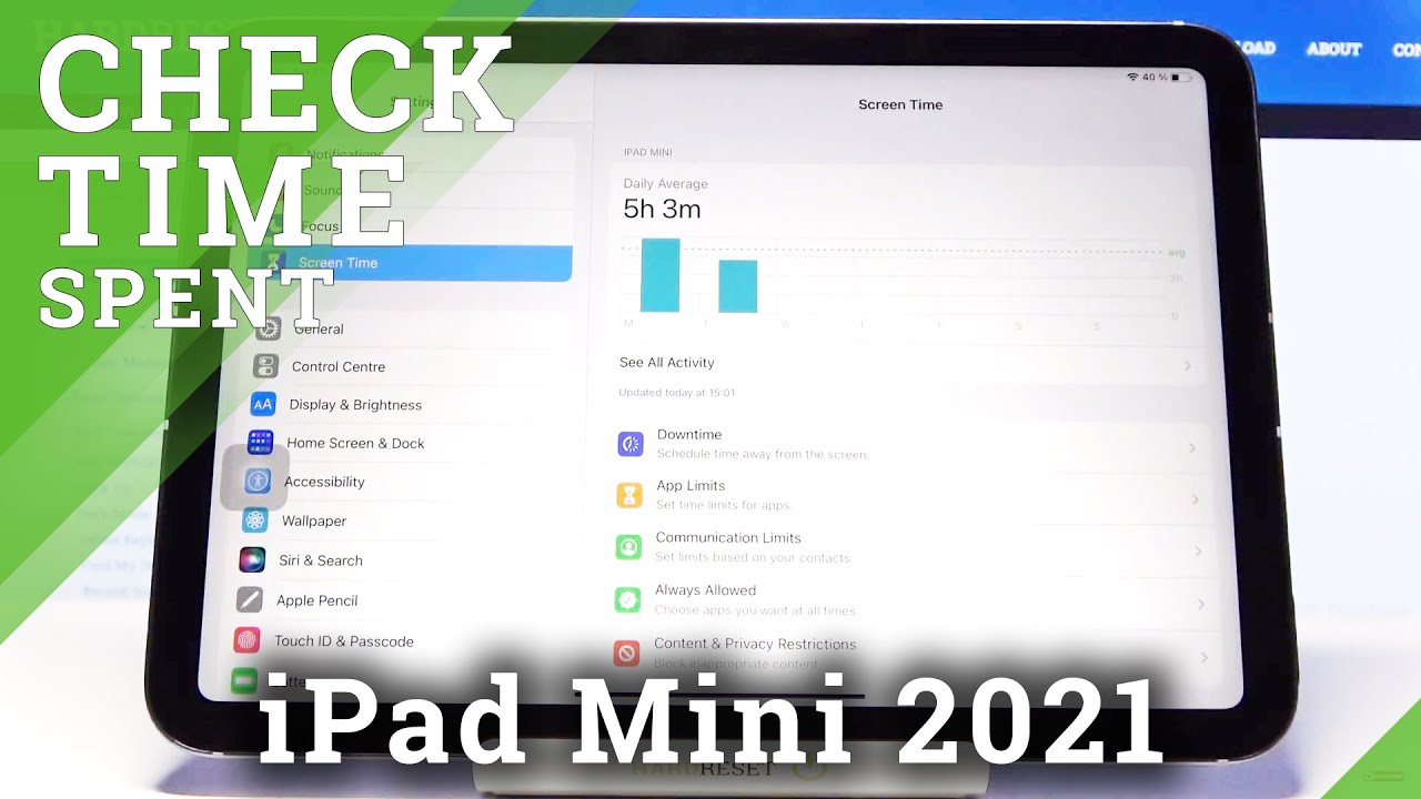 How to Check Total Screen Time on iPad Mini 2021 – Screen Time - YouTube