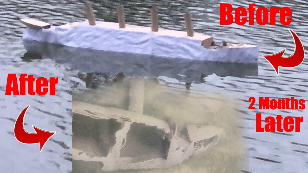 The wreck of the cardboard ship R.M.S. Moronic. Two months after the ...