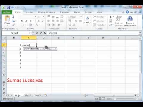 Excel - suma Sucesivas - YouTube