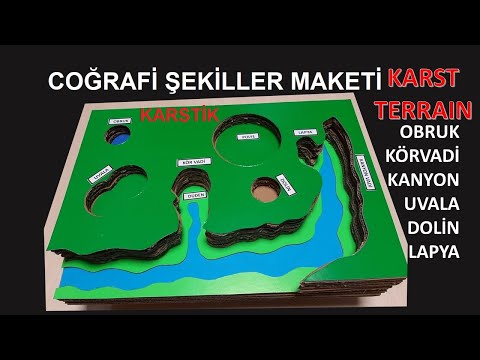 COĞRAFİ KARSTİK ŞEKİLLER MAKETİ / uvala,polye,düden,dolin vs.