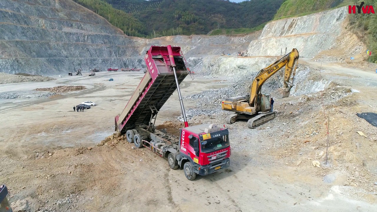 Hyva tipping solutions for mining in CHINA - YouTube