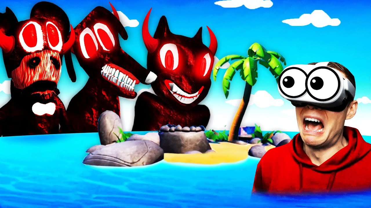Hiding From DEMON CARTOON MONSTERS On REMOTE ISLAND - YouTube