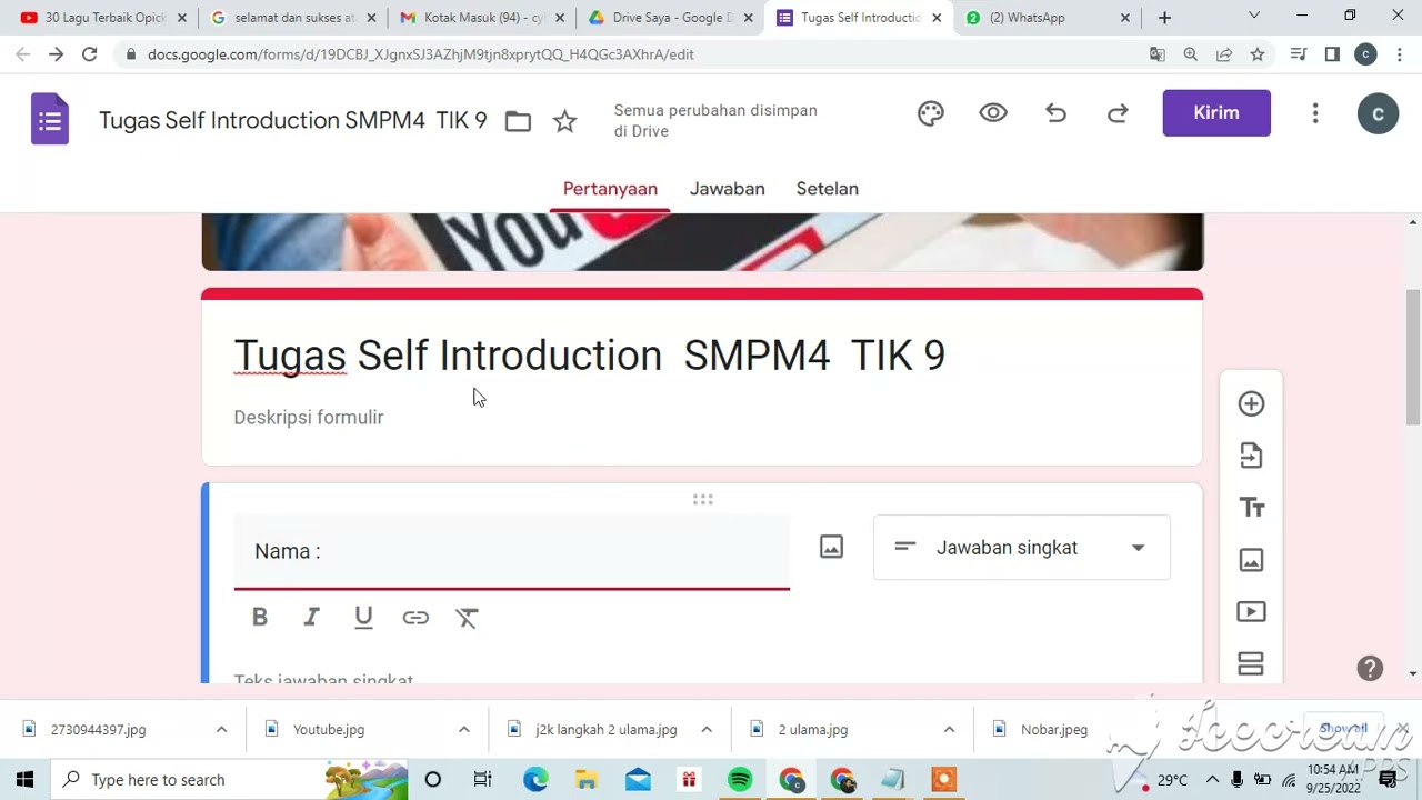 Tugas TIK KELAS 9 SELF INTRODUCTION - YouTube