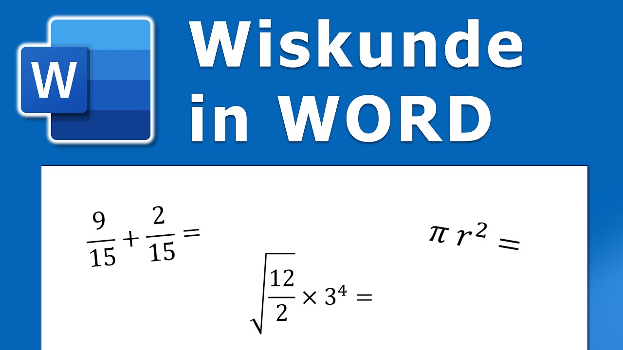 Wiskundige formules in Word - YouTube