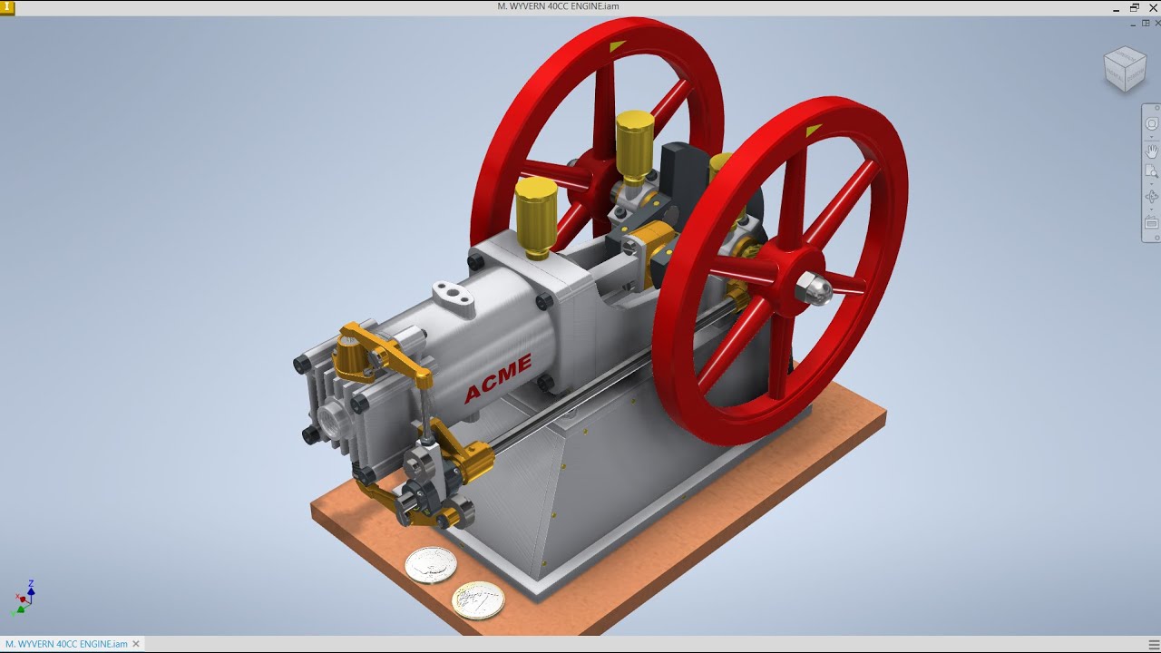 AUTODESK INVENTOR MAQUETA DEL MOTOR WYVERN 40CC GAS/GASOLINA - YouTube