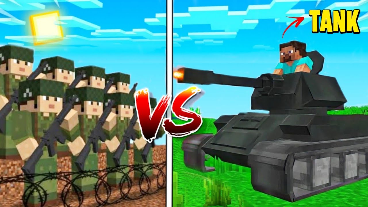 Minecraft 1000 Soldiers VS 50 Tanks! - YouTube
