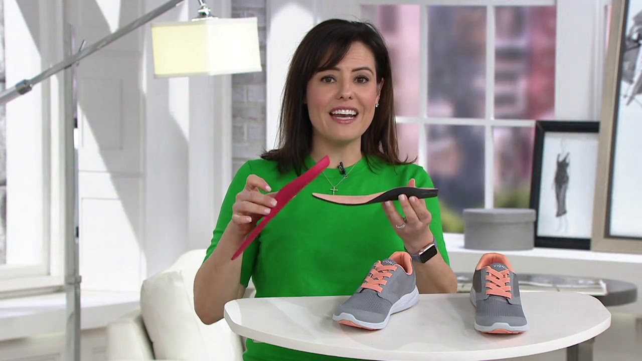 Vionic Mesh Gored Lace Sneakers - Maeve on QVC - YouTube
