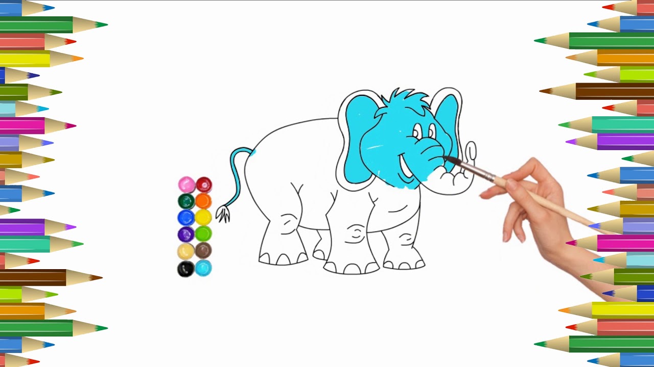 Cara Menggambar Gajah - Elephant Coloring Pages - YouTube