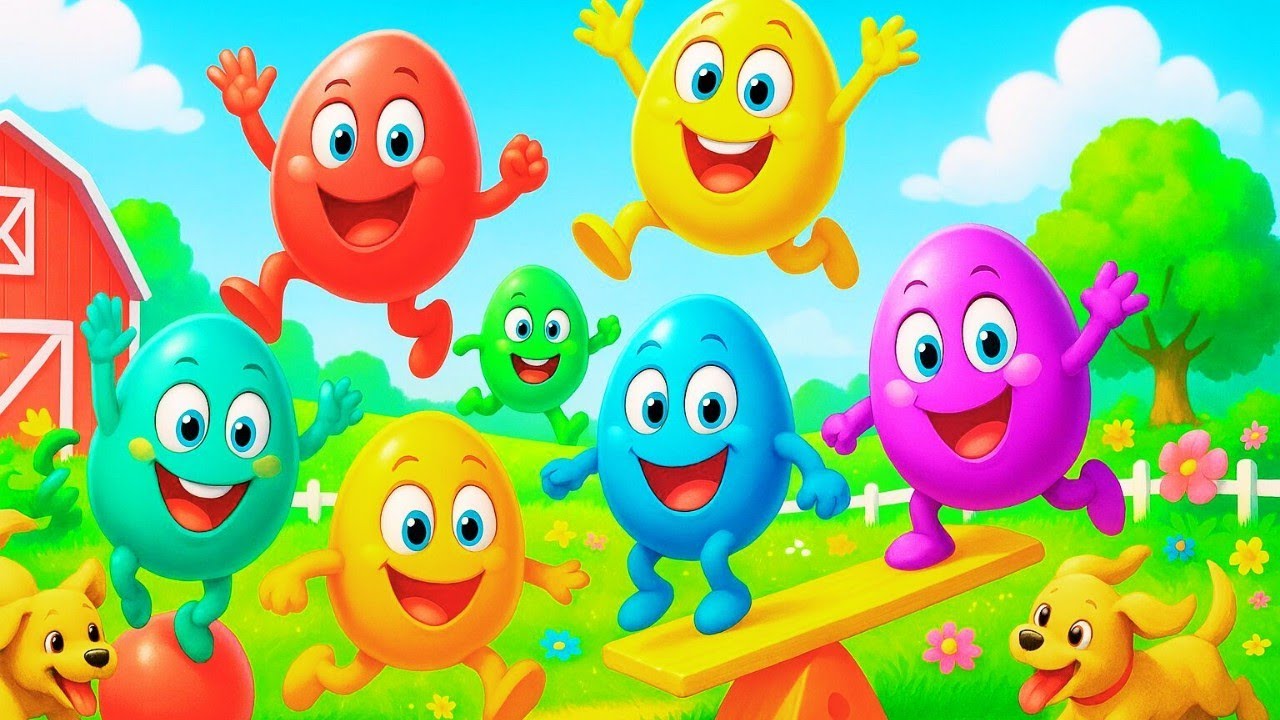Learn Shapes and Colors with Colorful Eggs 🐣 | Chikoo Kidz Nursery ...