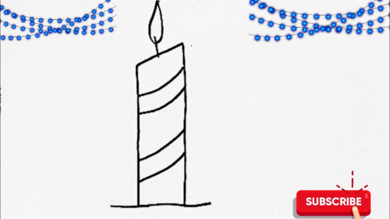 How To Easy Candle Draw , Beautiful Easy Candle Drawing , Colouring ...