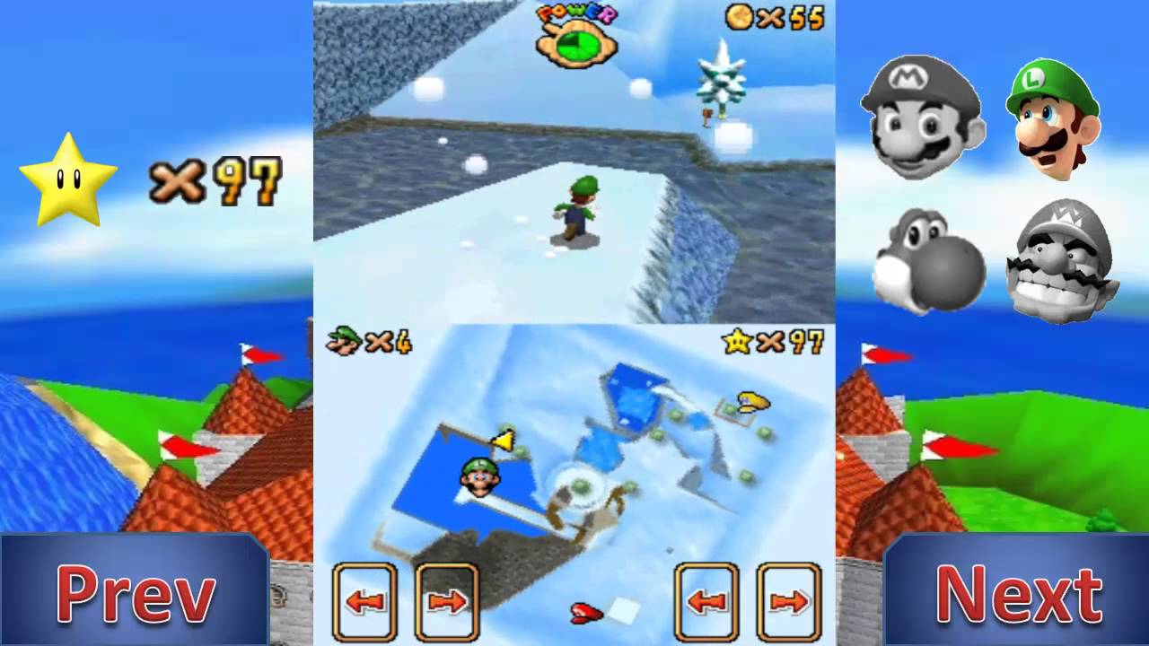Let's Play Super Mario 64 DS Snowman's Land Red Coin and 100 Coin Stars ...