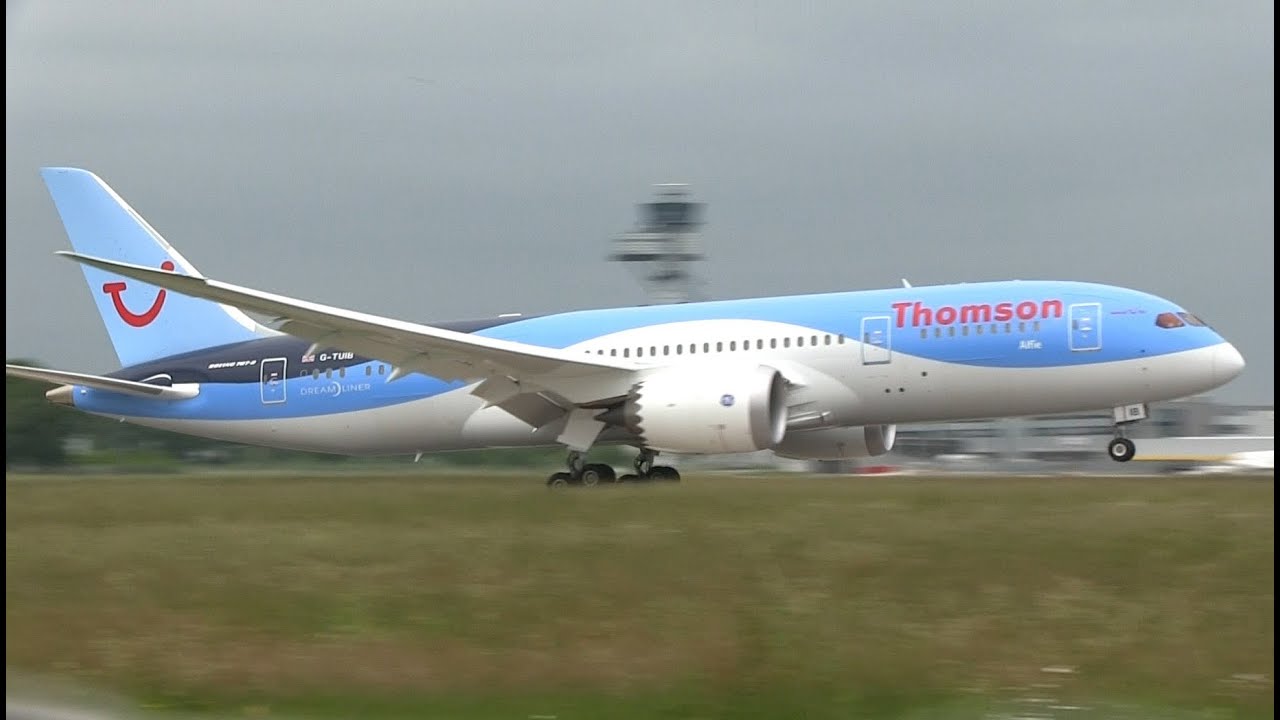 Thomson Dreamliner Boeing 787 landing at Hannover (HAJ/EDDV) - YouTube