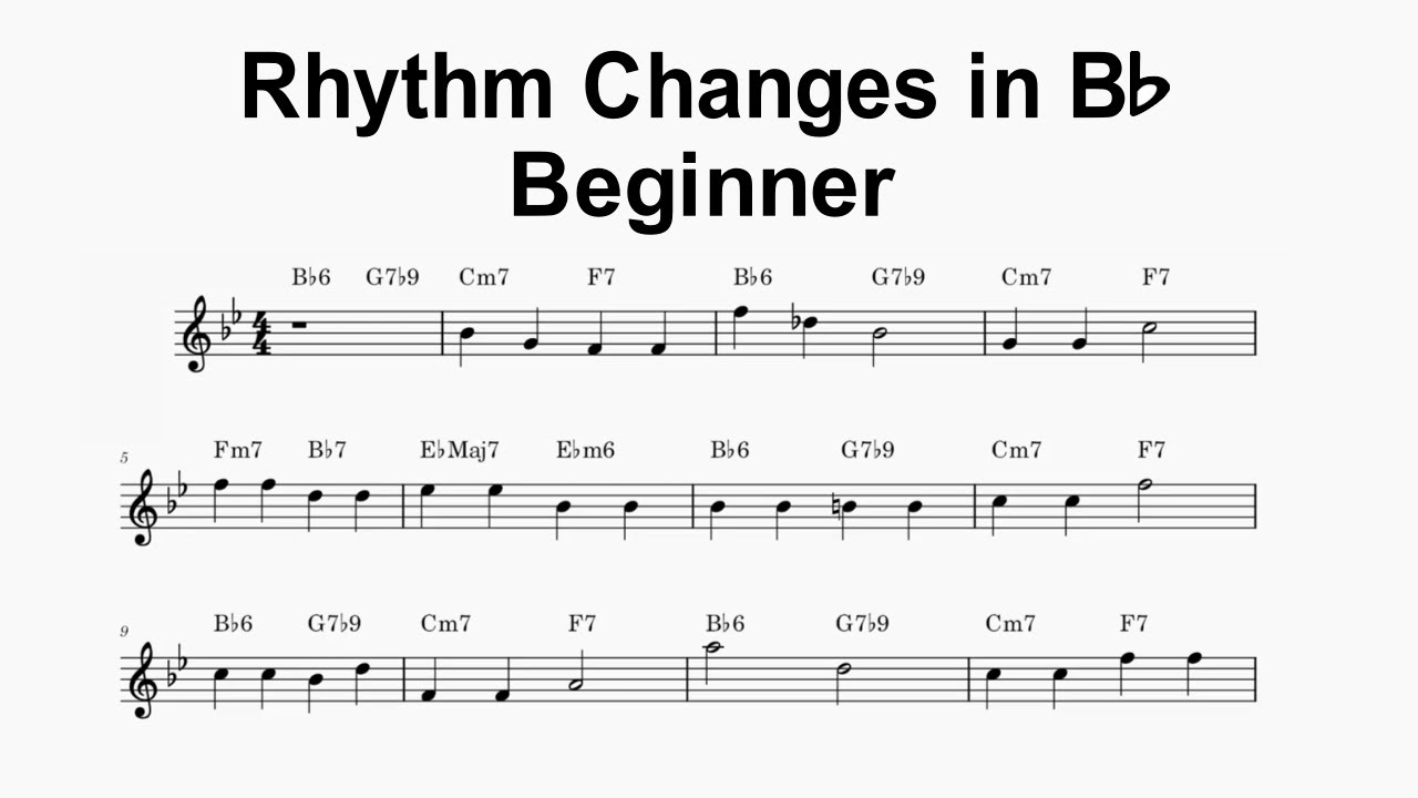 Sight Reading Practice - Rhythm Changes in Bb - Beginner - YouTube