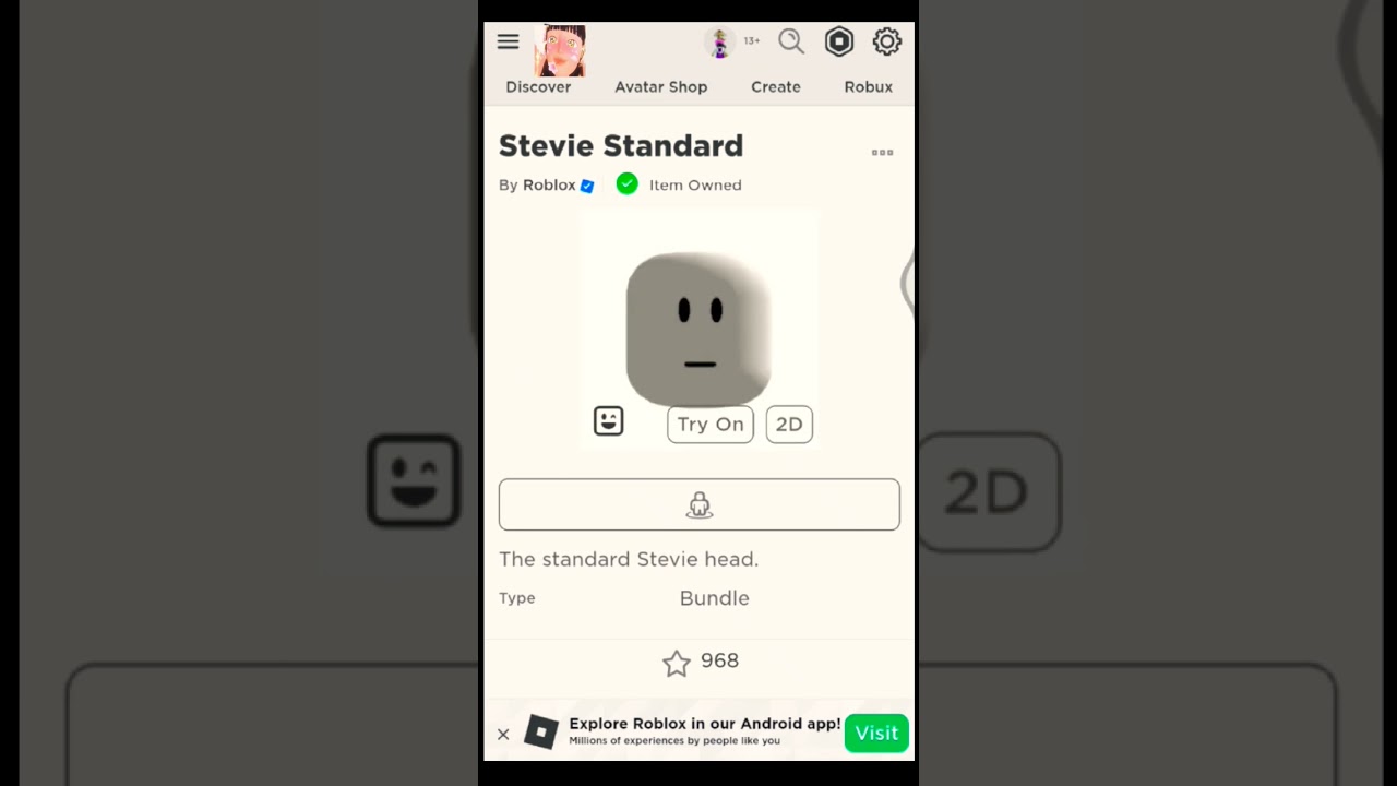 Stevie Standard(Roblox avatar)#roblox #ytshorts #short #shortvideo # ...