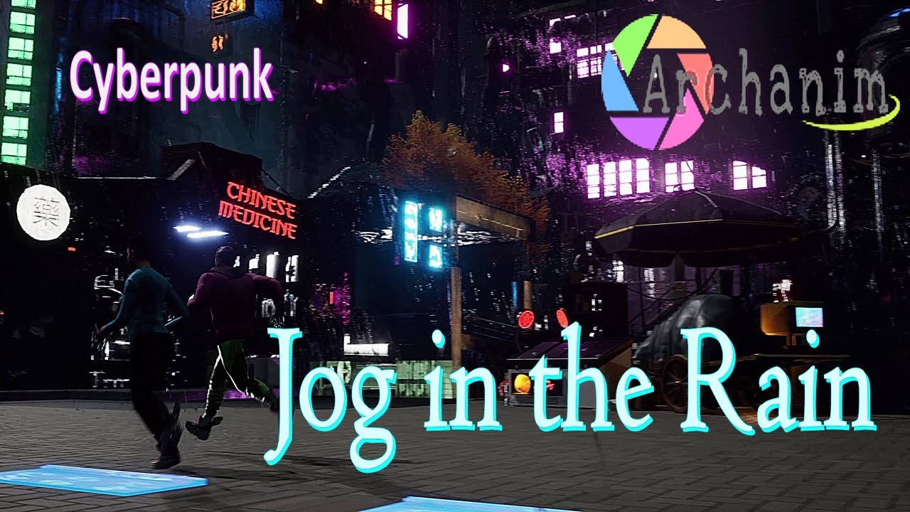 Jogging in the rain. Cyberpunk environment (UE5) - YouTube