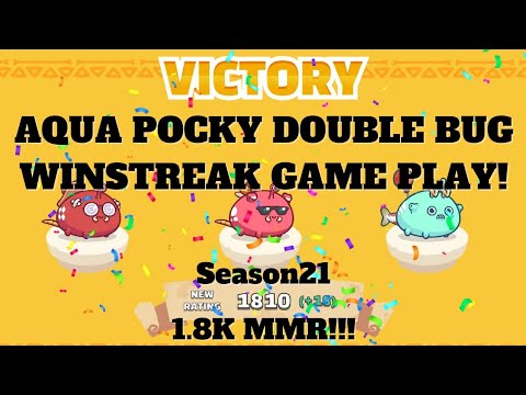 1.8K MMR AQUA POCKY DOUBLE BUG GAME PLAY | Axie Infinity - YouTube