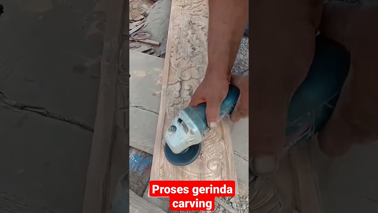 proses gerinda amplas ukiran anti rustic - YouTube
