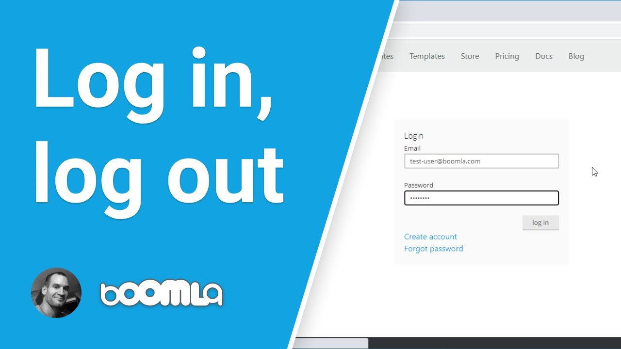 Log in, log out - Boomla Website Builder - e1 - YouTube