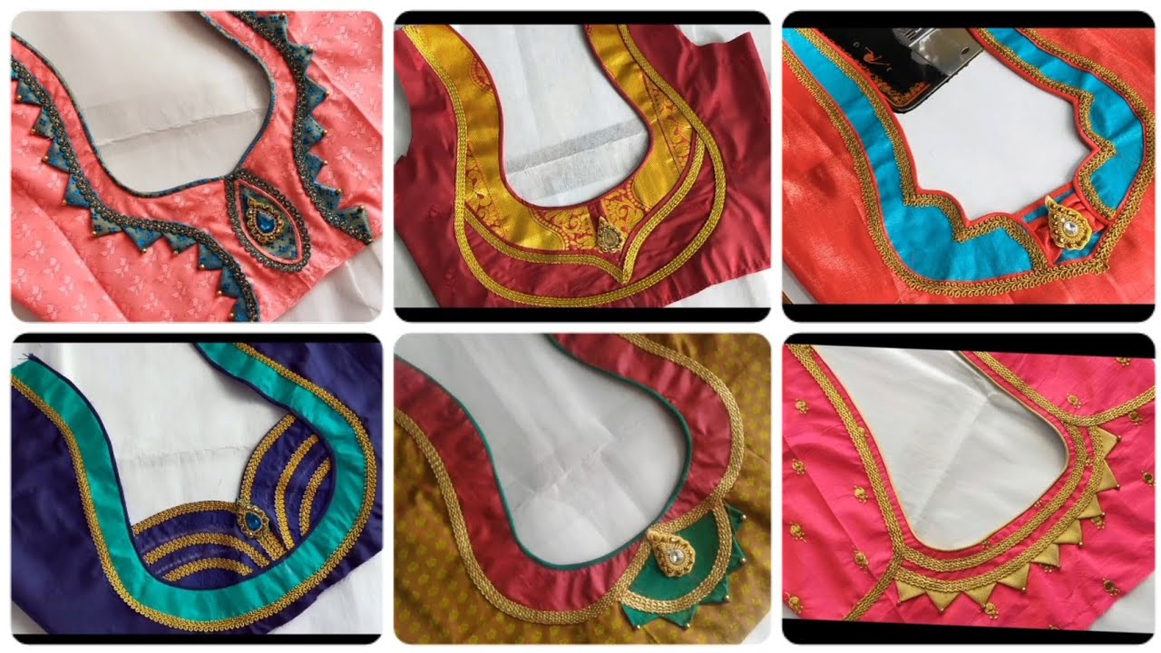 simple and easy blouse back neck designs - YouTube