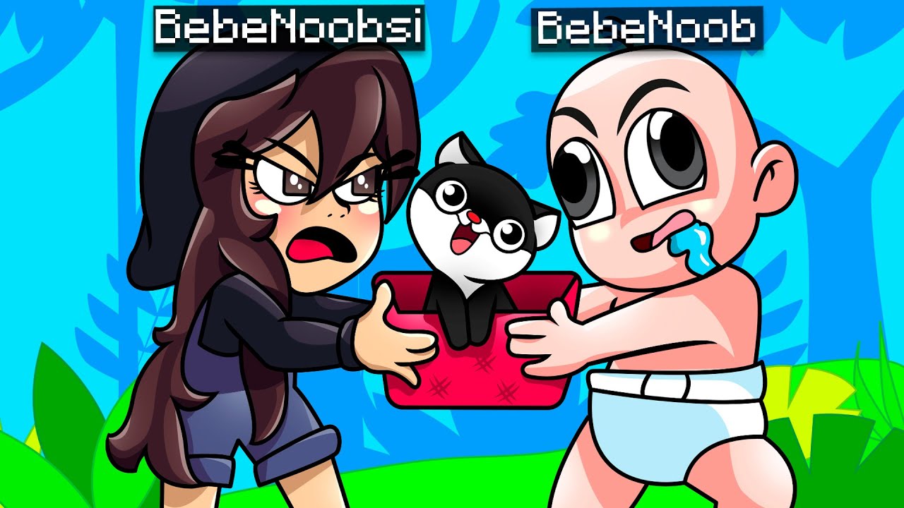 BEBE NOOB Y NOOBSI ADOPTAN UNA NUEVA MASCOTA 😍 MINECRAFT TROL ...