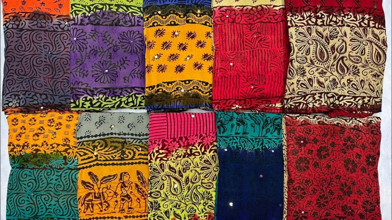 🌻pure georgette block printed dress materials || 8688637474 || free ...