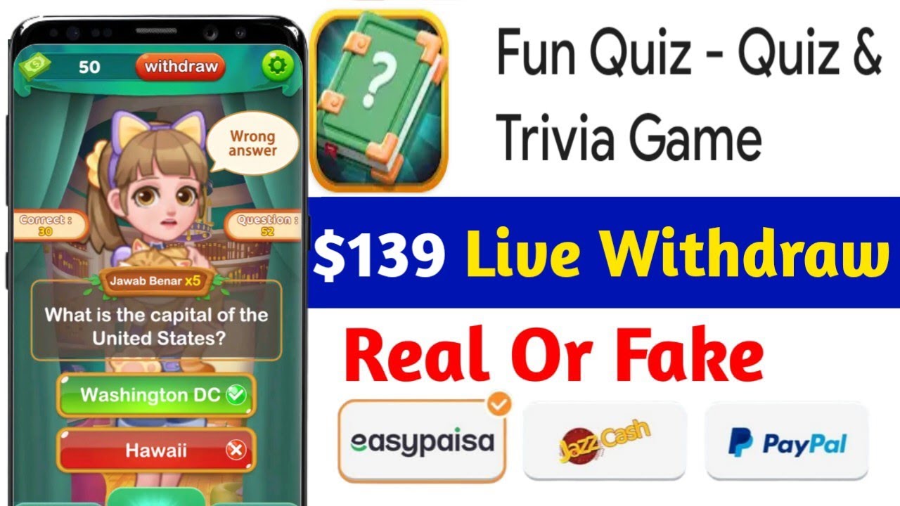Fun Quiz App Real Or Fake | Fun Quiz Withdrawal | Fun Quiz-Quiz ...