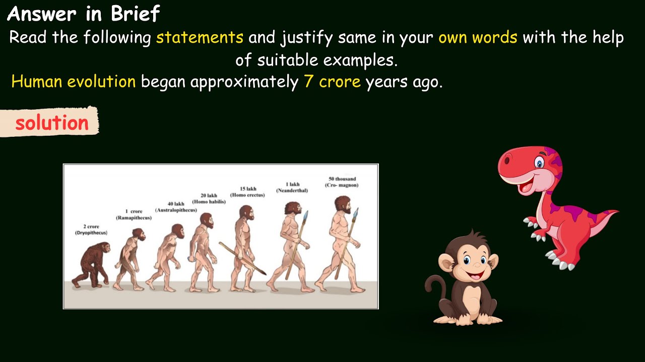Human evolution began approximately 7 crore years ago | Class 10 ...