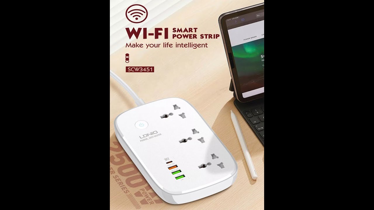 LDNIO SCW3451 Smart WIFI Power Extension Cord for Home/School/Office ...