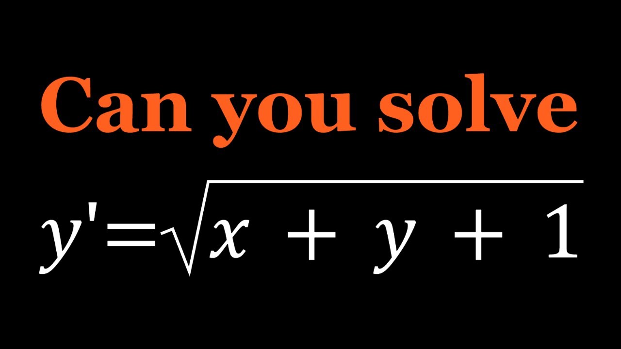An Interesting Differential Equation | #calculus #differentialequations ...