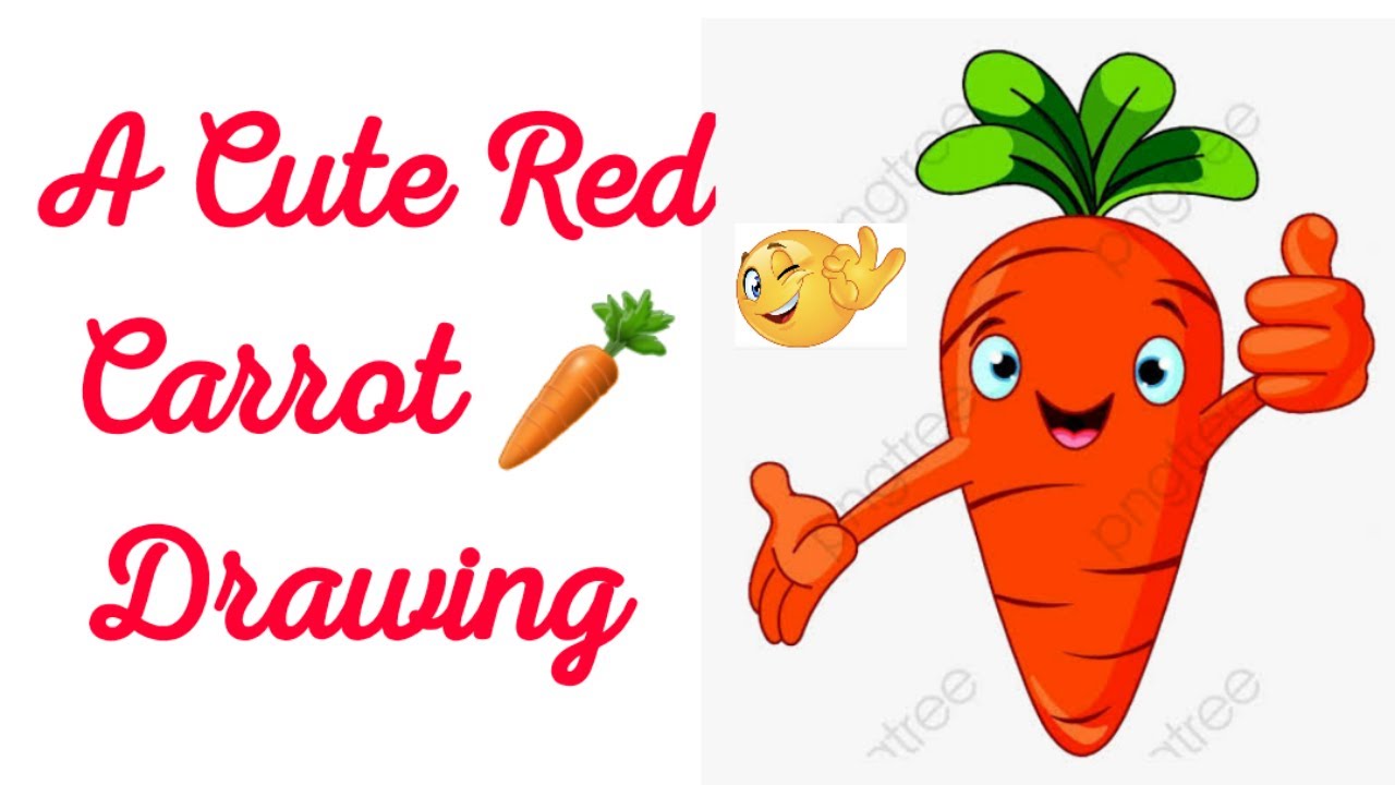 How to Draw a Cute Carrot Drawing for kids | Step by Step for beginners ...