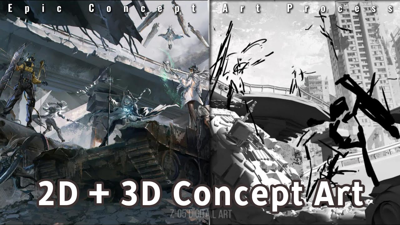 Creating Arknights-style Splash Art from Scratch | Epic Concept Art ...
