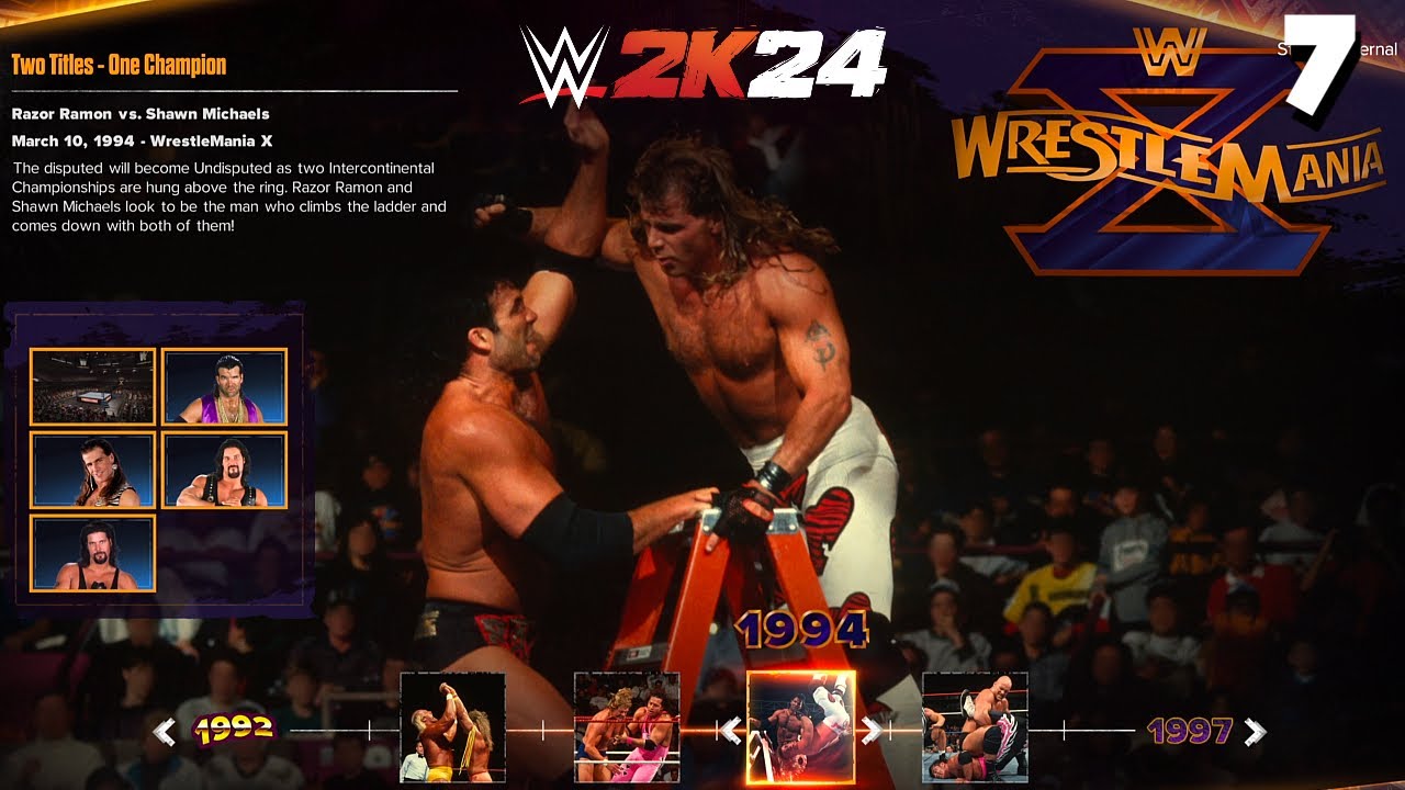 WWE 2K24: Wrestlemania Showcase 7: Razor Ramon vs Shawn Michaels - YouTube