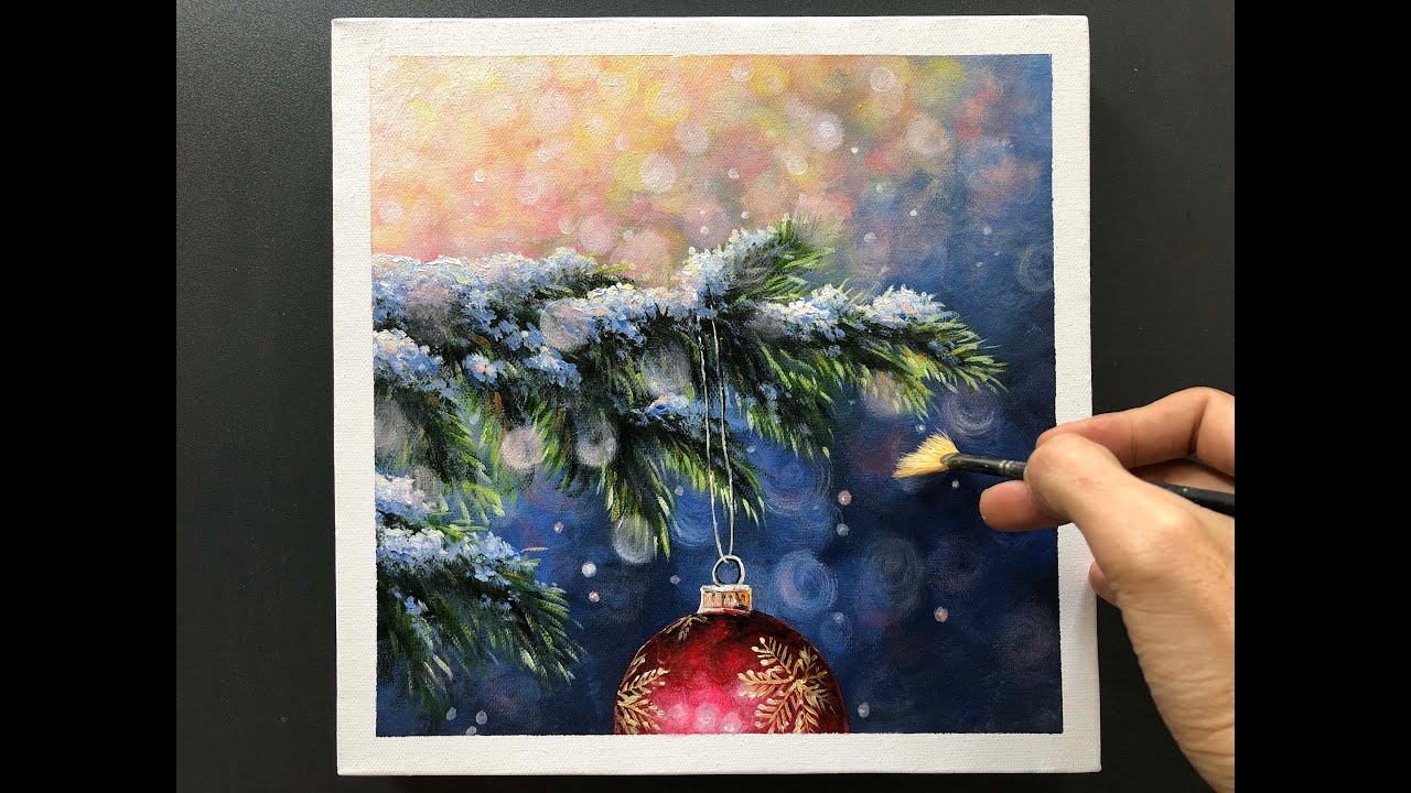 Christmas Acrylic Painting / Acrylic painting for Beginners / Colour ...
