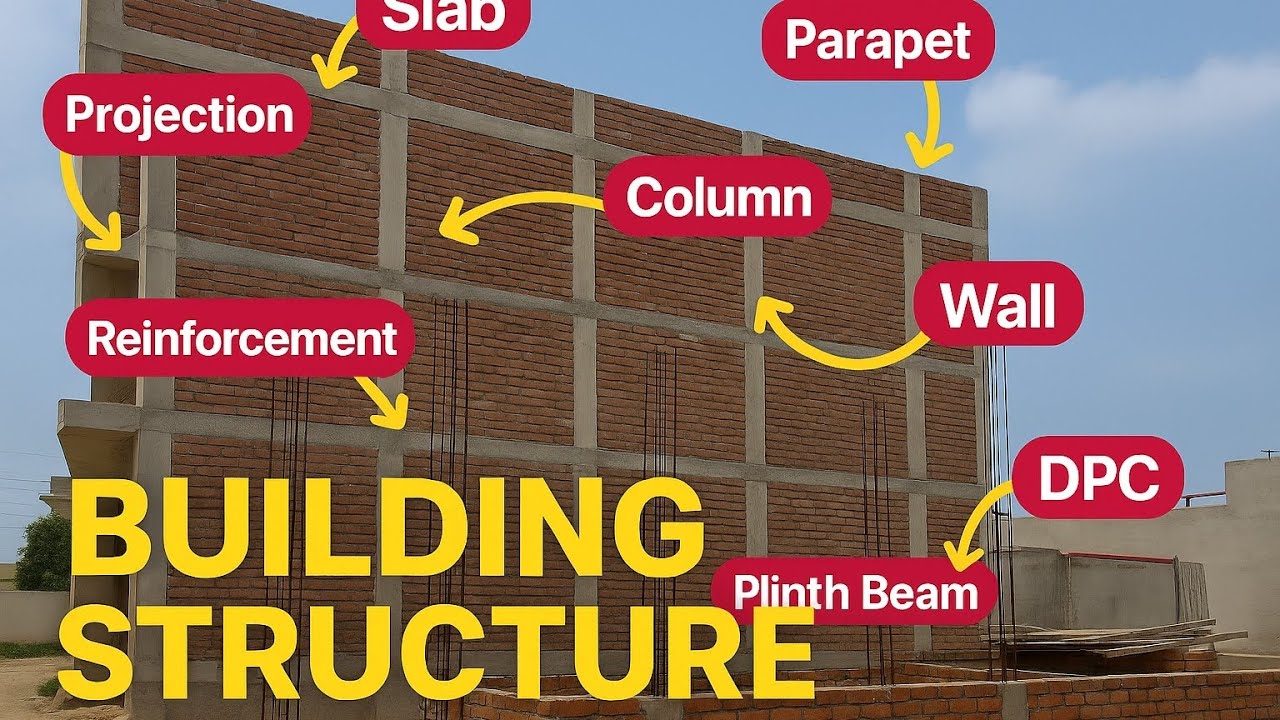 Building Construction Basic Elements Explained Site Tour with Labels # ...