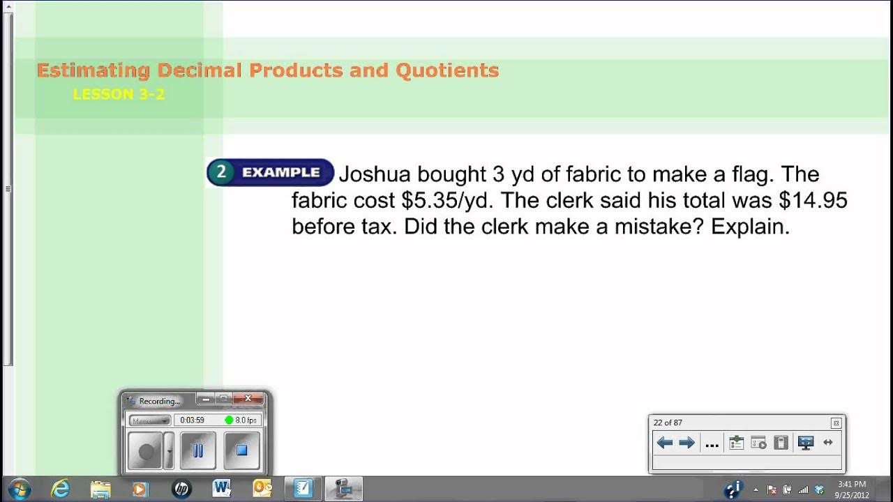 3-2: Estimating Decimal Products & Quotients - YouTube