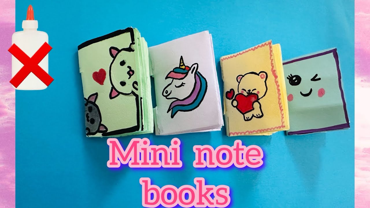 How to make mini note 📕books/ Diy easy and cute mini note book 📚,No ...